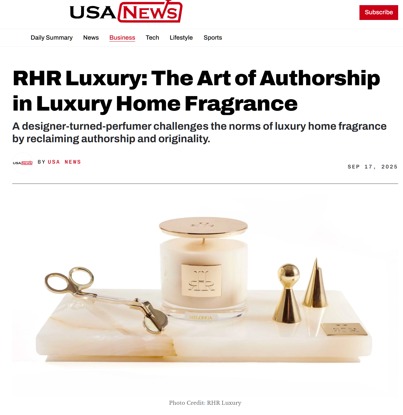 RHR Luxury Candles & Home Fragrance